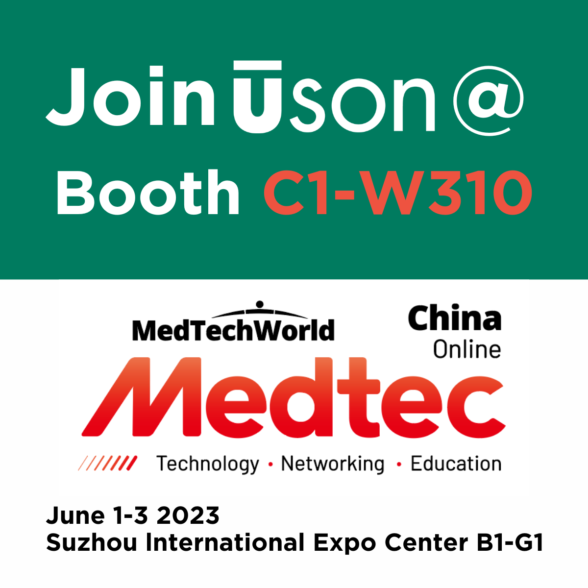 Uson Exhibiting at MedTec China 2023 - Booth: C1-W310